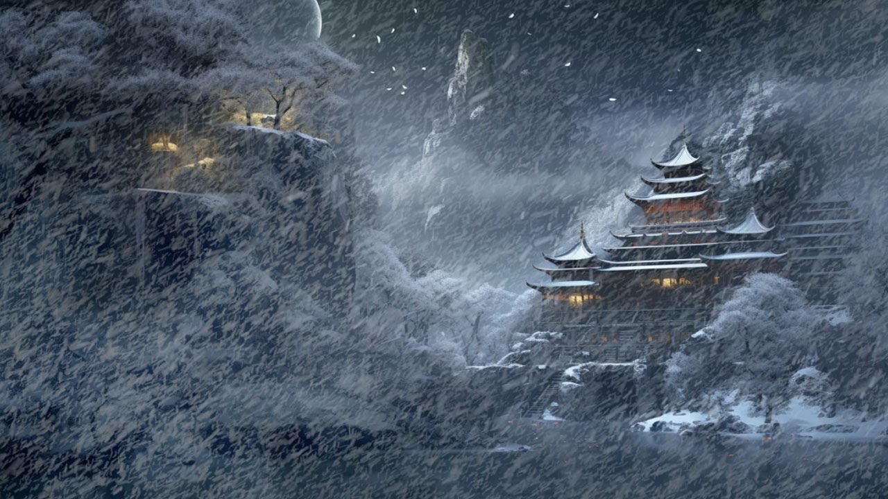 Fierce Blizzard and Howling Wind | Blizzard Sound with Snow Temple for ...