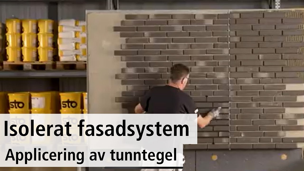 Isolerat fasadsystem - applicering av tunntegel - YouTube