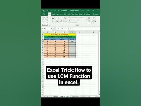 Excel Trick:How to use LCM Function in excel. - YouTube