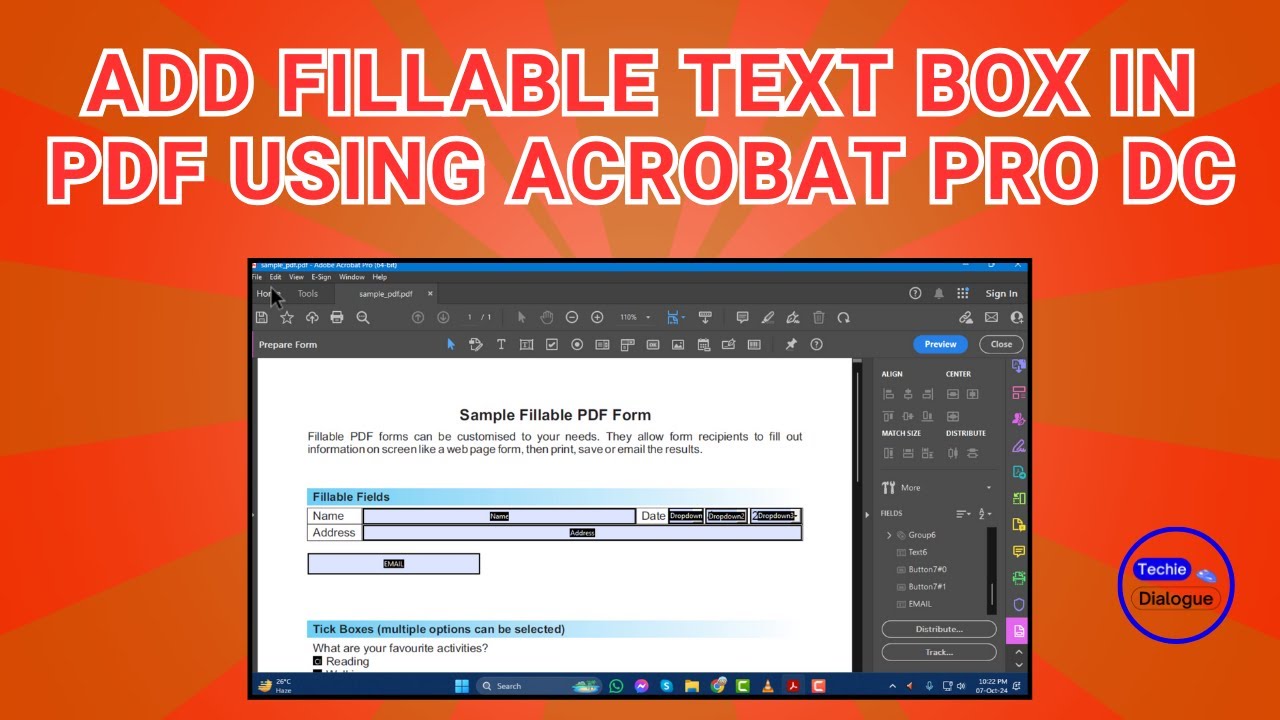 How To Add A Fillable Text Box In PDF Using Acrobat Pro DC YouTube How To Add A Fillable Text Box In PDF Using Acrobat Pro DC YouTube