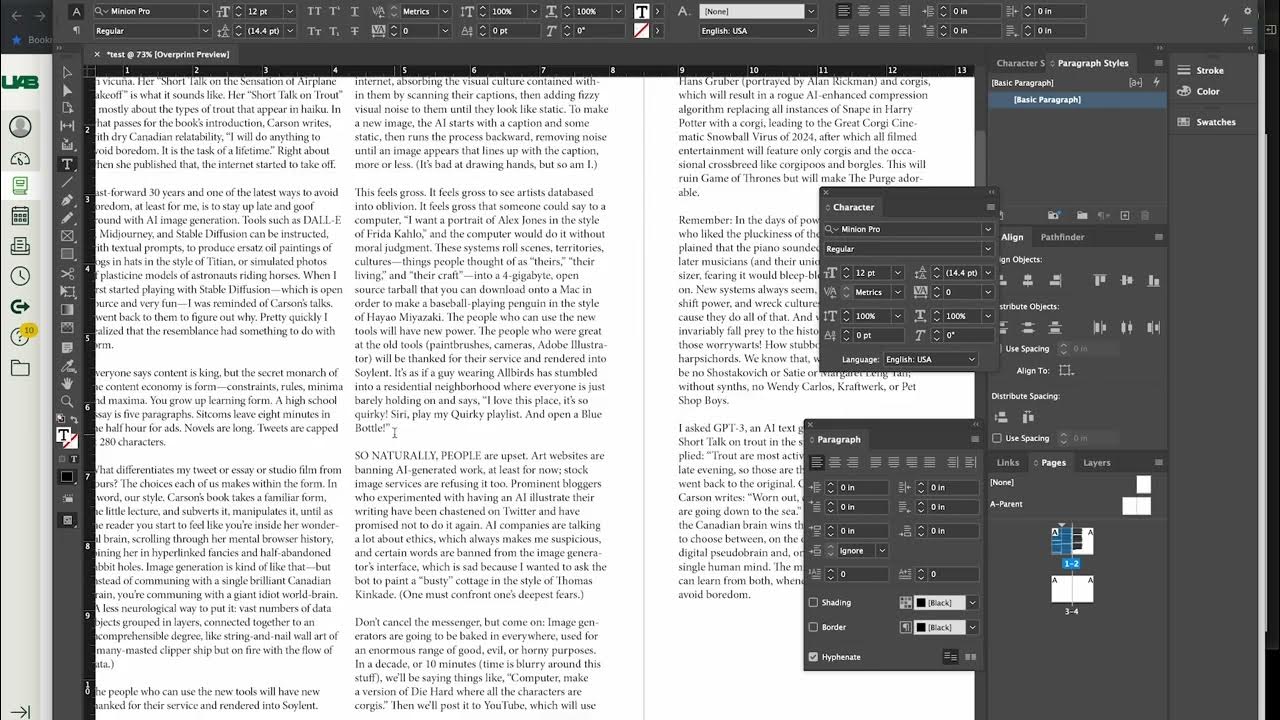Basic Typesetting Principles in Adobe Indesign - Tutorial - YouTube