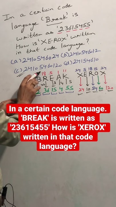 In a certain code language. 'BREAK' is written as '23615455' How is 'XEROX' written in that # ...