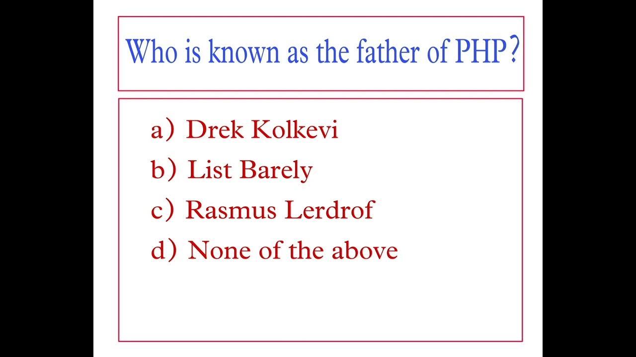 PHP Multiple Choice Questions - YouTube