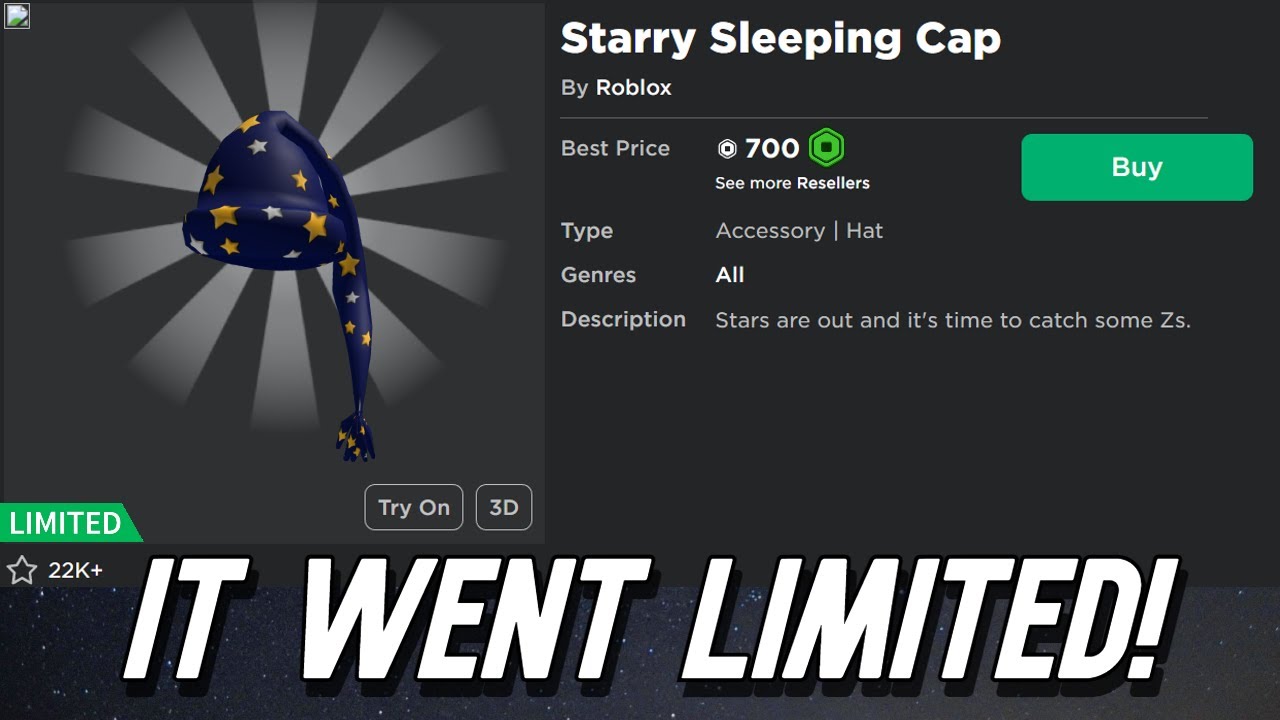 Starry Sleeping Cap Went LIMITED 🎓(First Limited In 10 DAYS ⚠️) - YouTube
