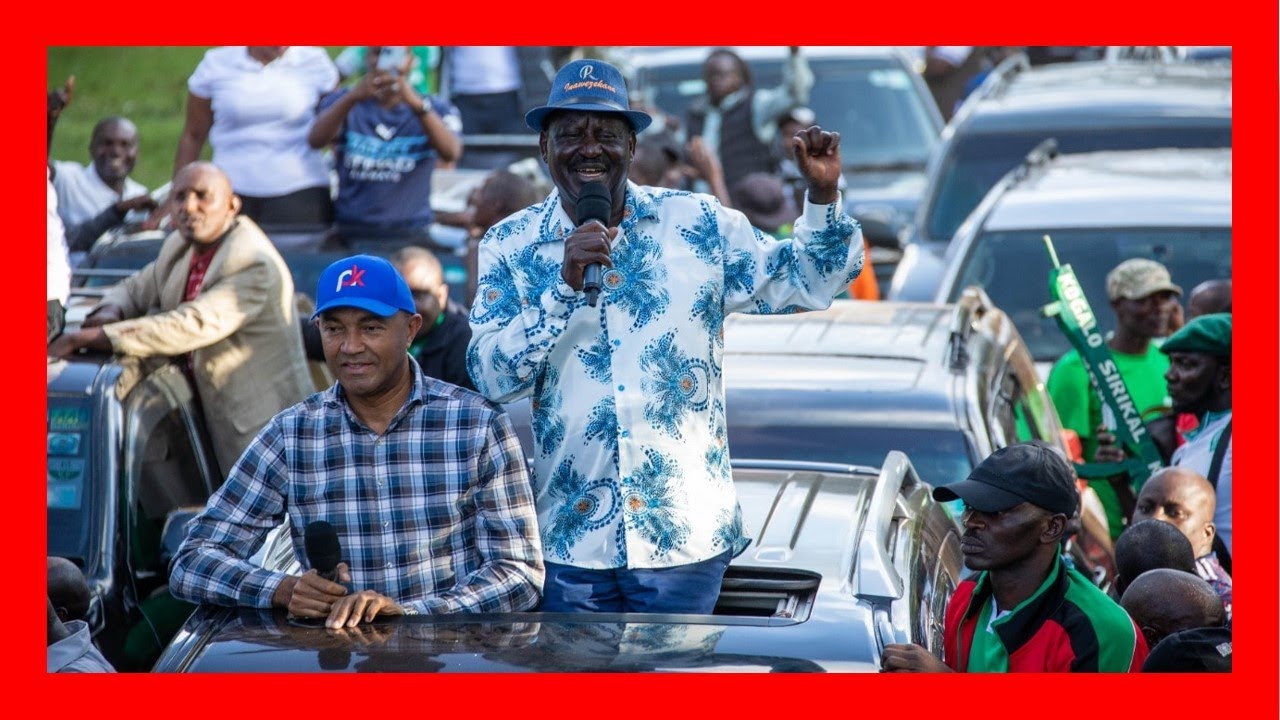 Raila's chopper lands for rally in Chepchoina at Trans Nzoia County ...