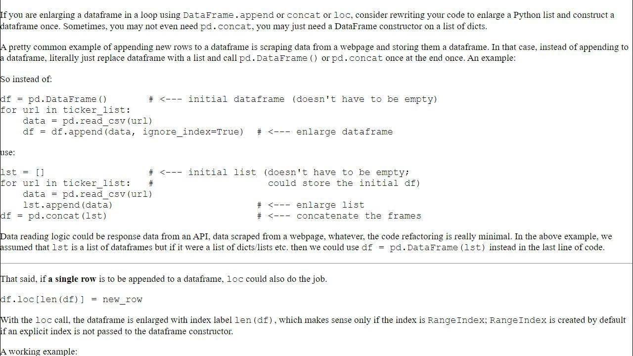 Error "'DataFrame' object has no attribute 'append'" - YouTube