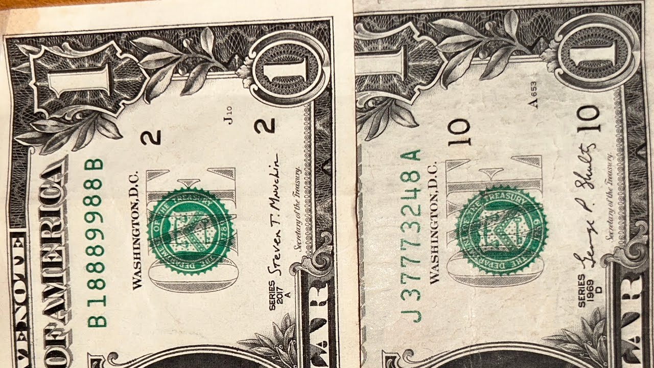 $100 $1s Star notes fancy serial numbers looking through - YouTube