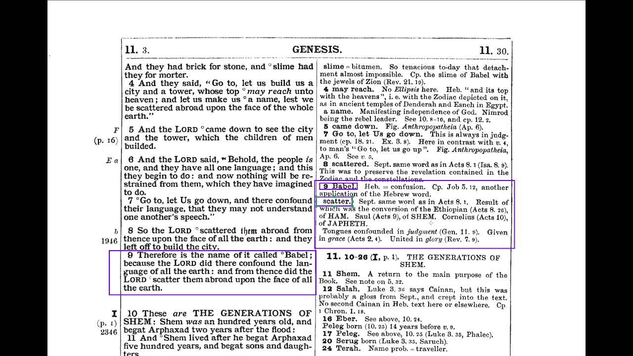 The Companion Bible(KJV) - Genesis 11.1 - 11.32 - YouTube