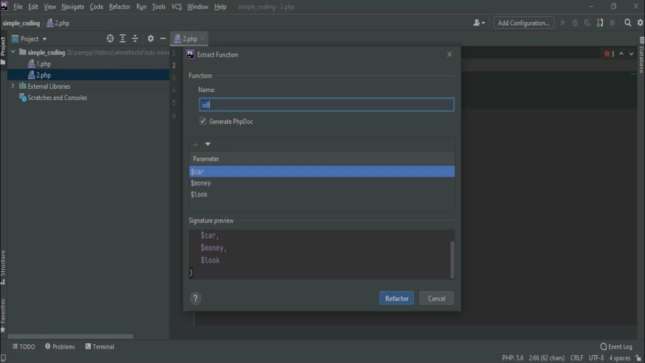 Php Laravel Refactoring Codes Extracting Method Youtube