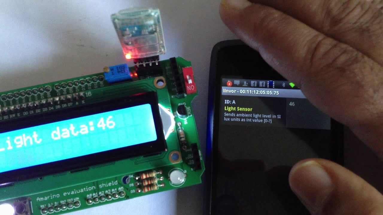 Light Sensor Amarino Evaluation Shield Youtube