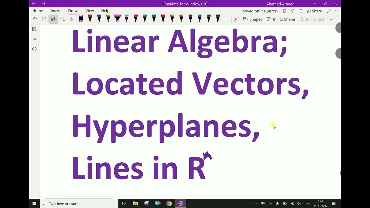 Linear Algebra : - ( Located Vectors; Hyperplane; Solving problems ) - 5. - YouTube