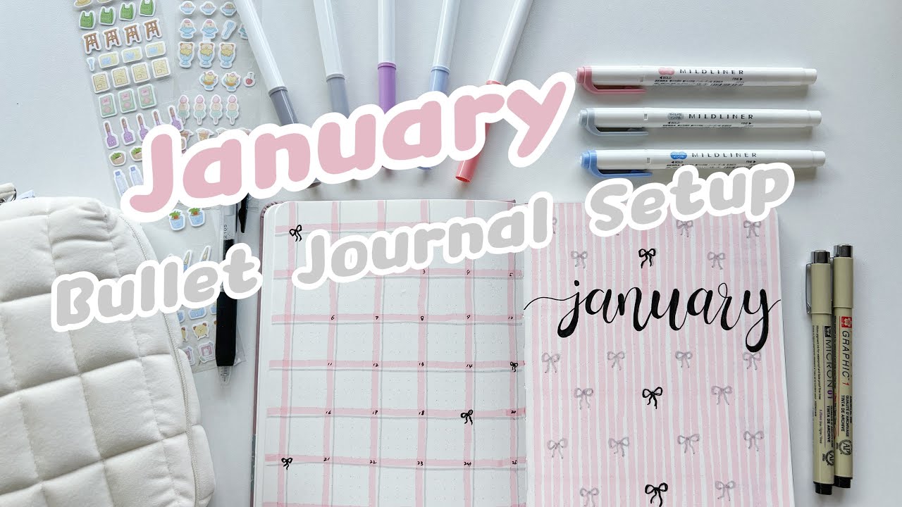 January 2025 Bullet Journal Setup Plan With Me Aesthetic Coquette Theme ...