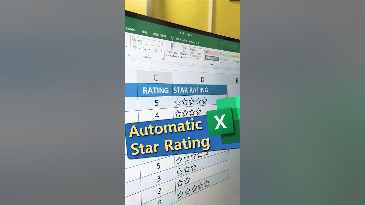 ⭐⭐Automatic Star Rating in Excel⭐Advance level excel Trick #shorts #ytshorts #ytviral #excel ...