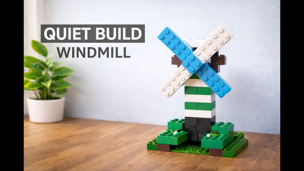 Quiet Build #6 | Simple Windmill ASMR Build with LEGO-like Building ...