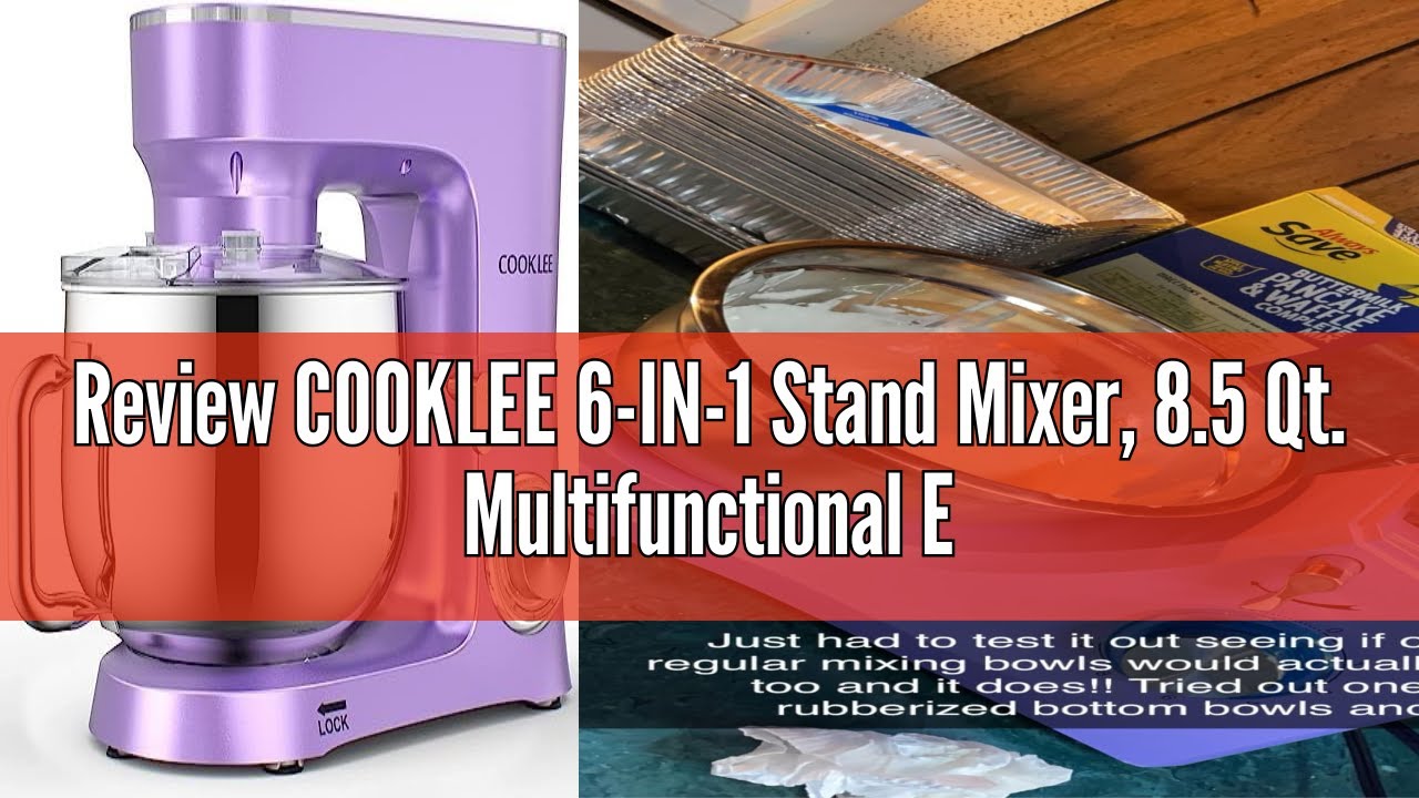 Review COOKLEE 6-IN-1 Stand Mixer, 8.5 Qt. Multifunctional Electric ...