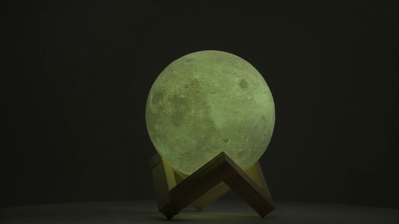 Rechargeable 3D Print Moon Lamp Touch Switch Night Light - YouTube