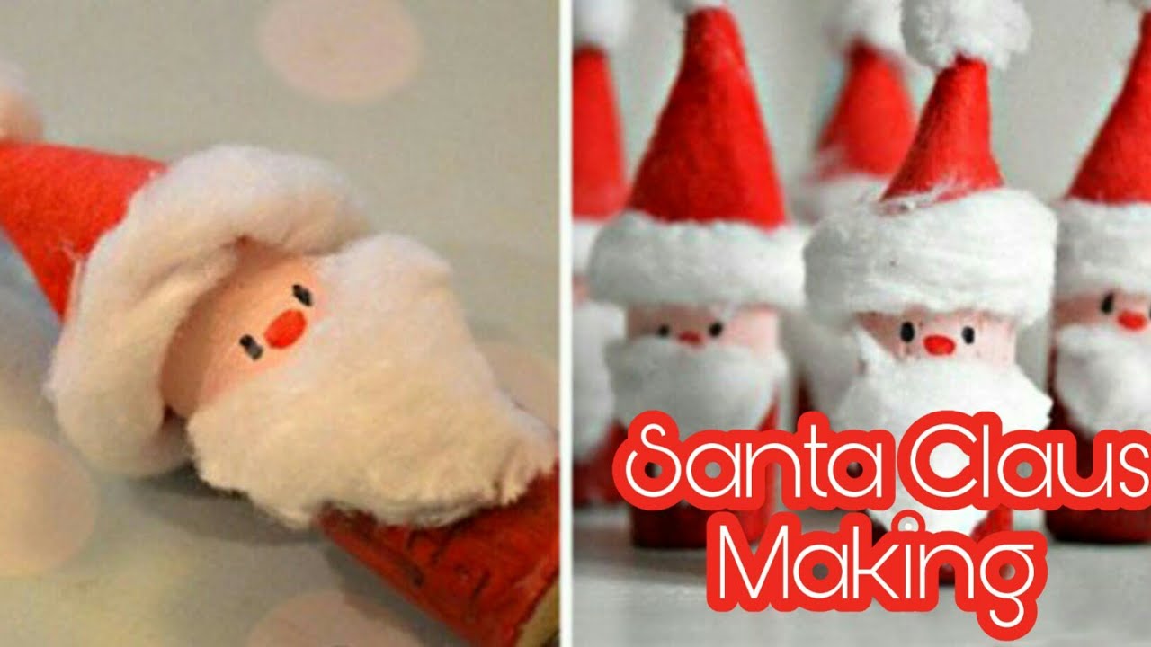 🎅 DIY Santa Claus • How to make Santa Claus at home • Santa Claus Craft ...