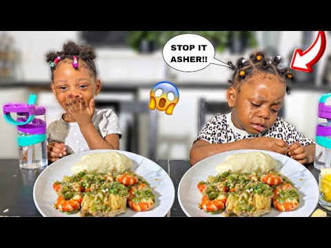 ASHER MADE SASHA UPSET? | SEAFOOD OKRA SOUP AND FUFU MUKBANG - YouTube