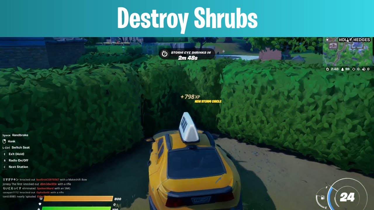 Fortnite วิธีทำ Rare Quest : Destroy Shrubs - YouTube