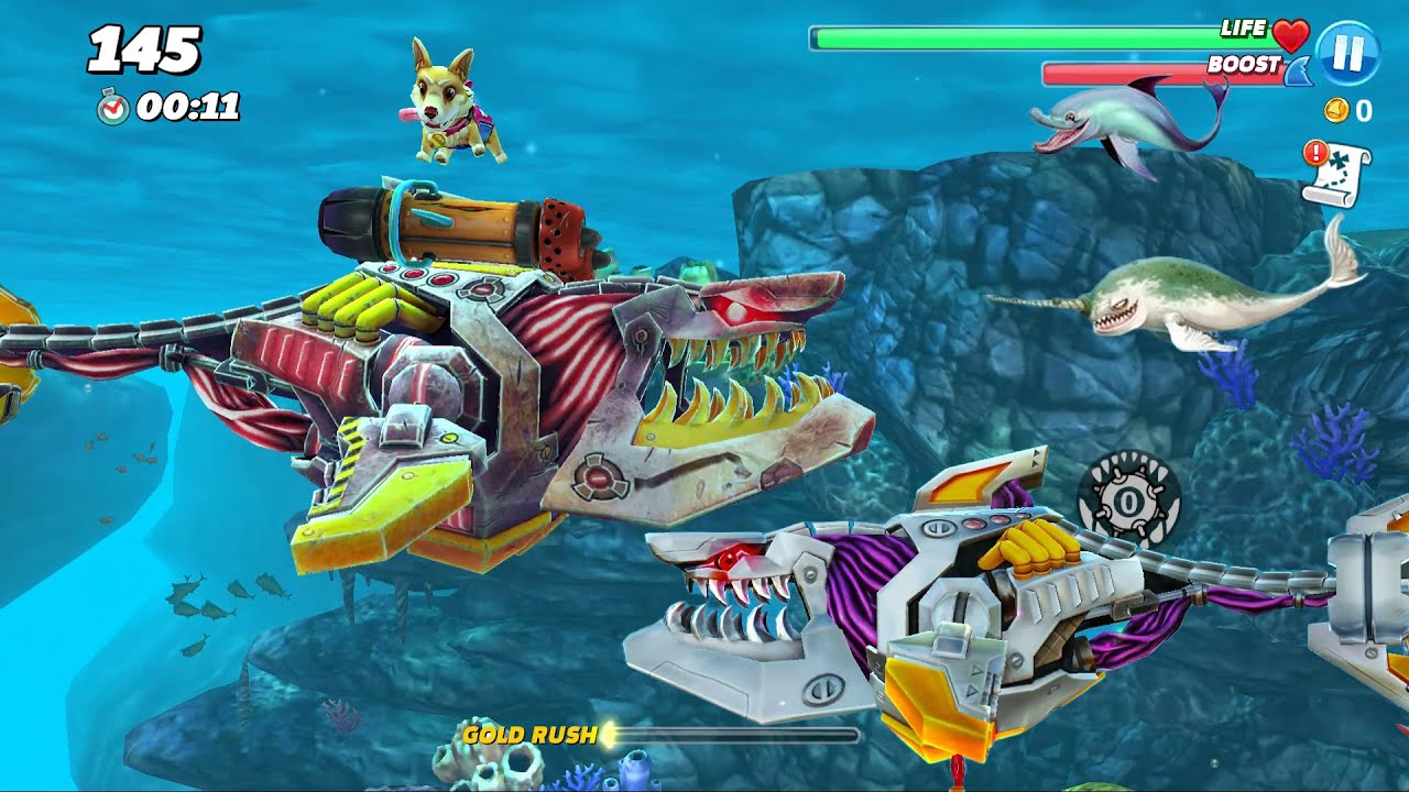 Hungry Shark World: Ultra Graphic Gameplay | PROTO-ROBO SHARK - Eats ...