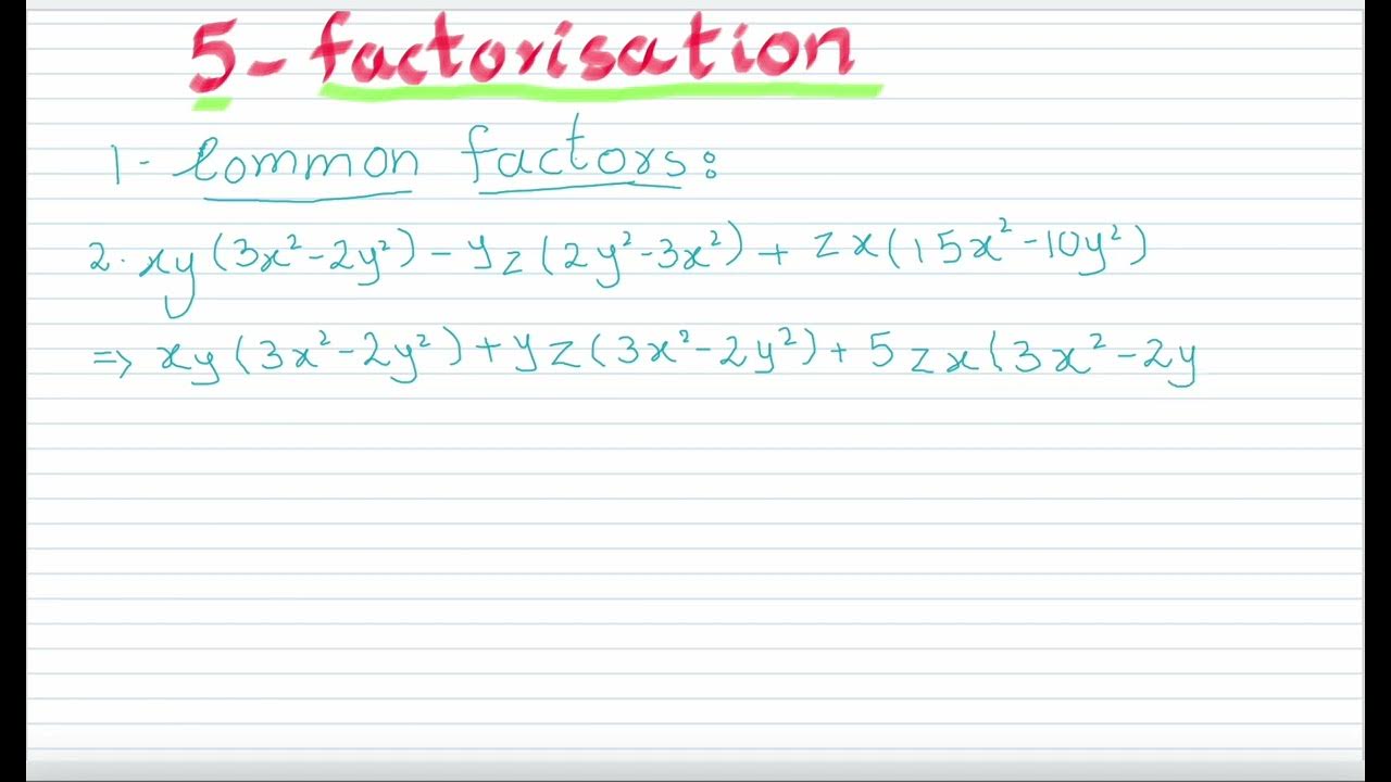 Factorisation- Taking Out The Common Factors #icscboard # 9th class ...