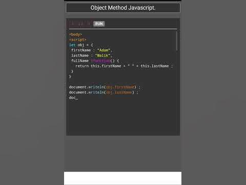 Object Method Javascript. - YouTube