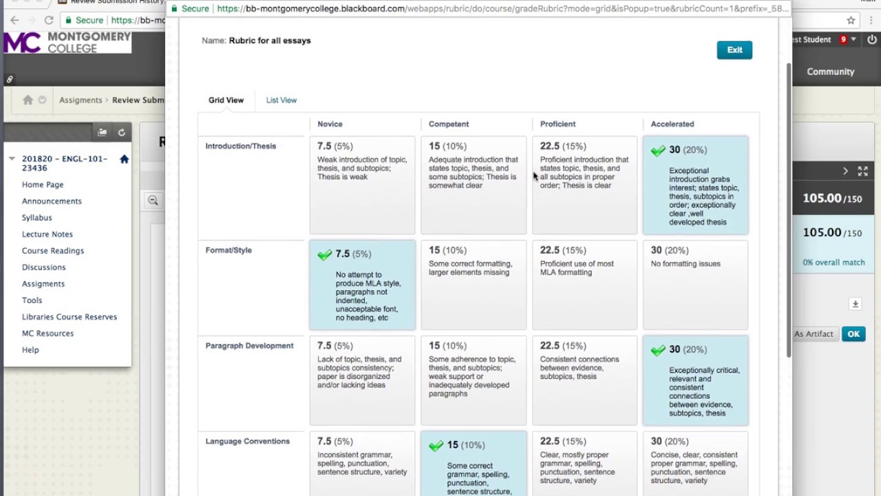 Tech How-to: How do I check my rubric score on Blackboard? - YouTube