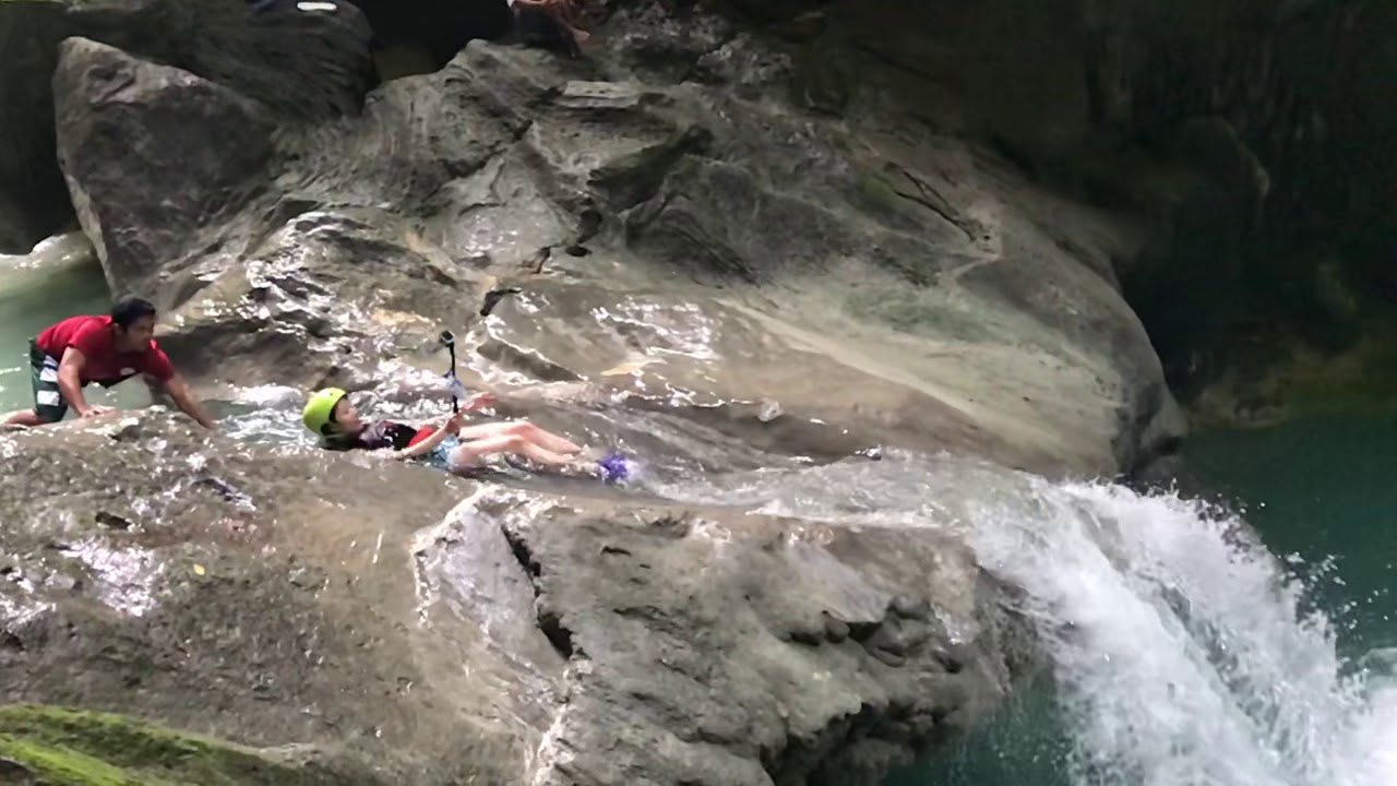 Sara Shantelle Lim in Cebu CANYONeering Stone Slides Kawasan Waterfalls ...