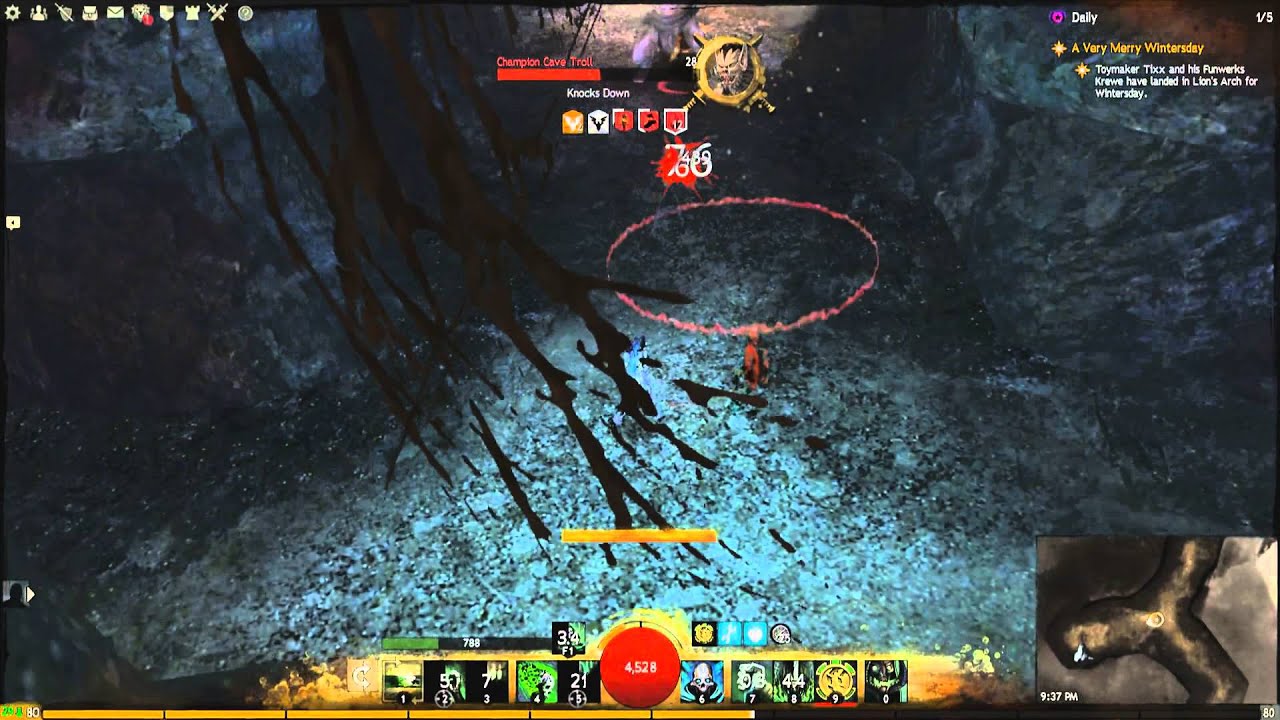 GW2 Soloing Champion Cave Troll in Gendarran Fields on Necromancer ...