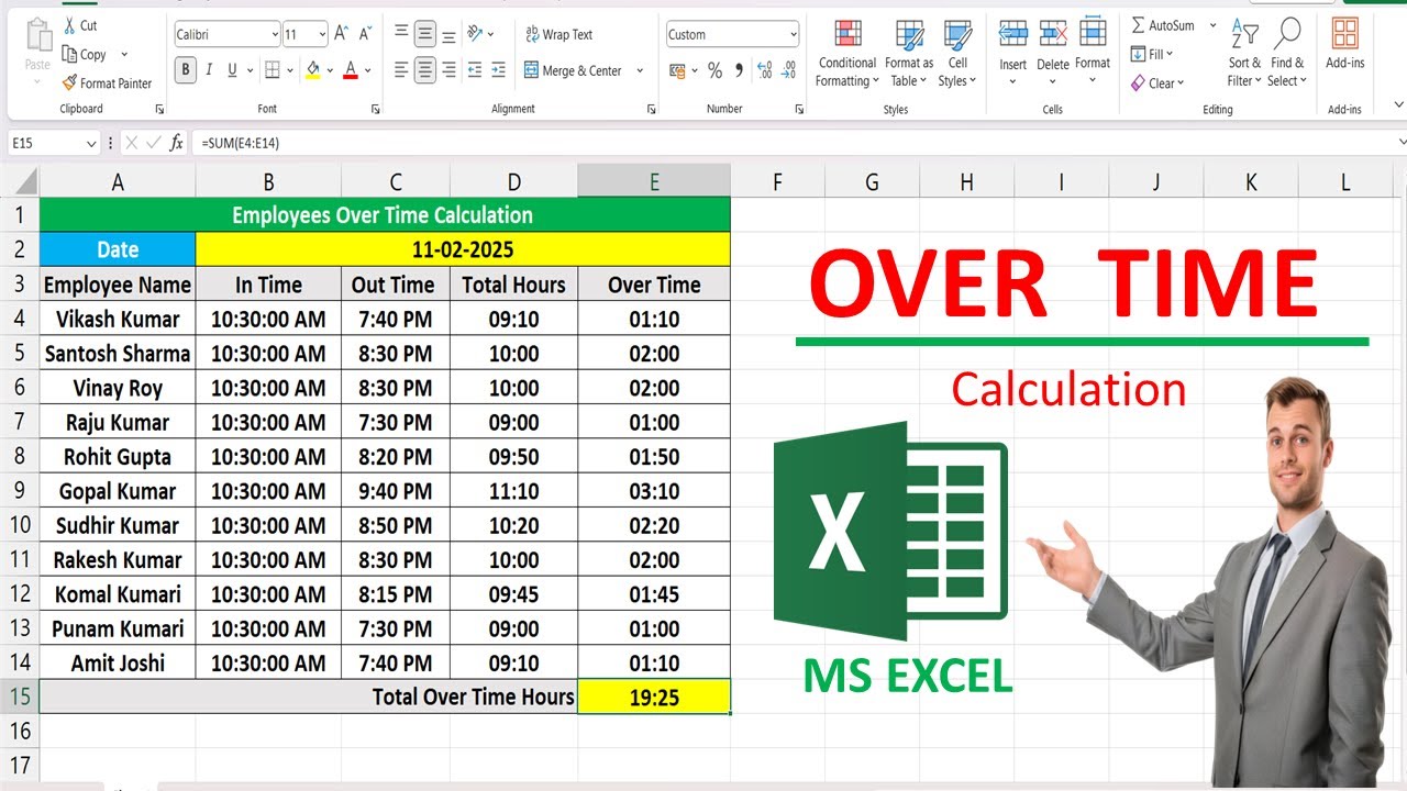 How To Calculate Overtime Hours In Ms Excel Overtime Calculation 5155
