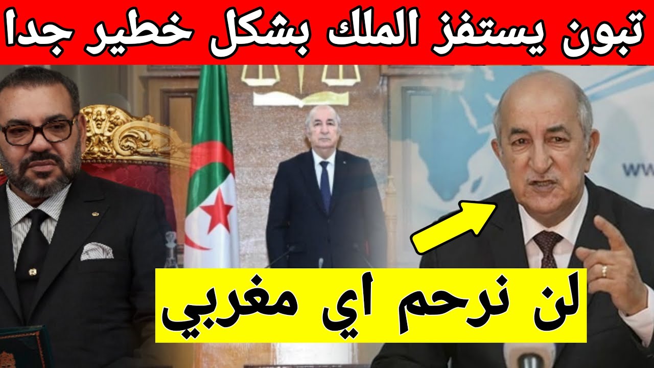الرئيس تبون يحاول استفزاز المغرب و الملك بشكل غير مقبول و الاساتذة