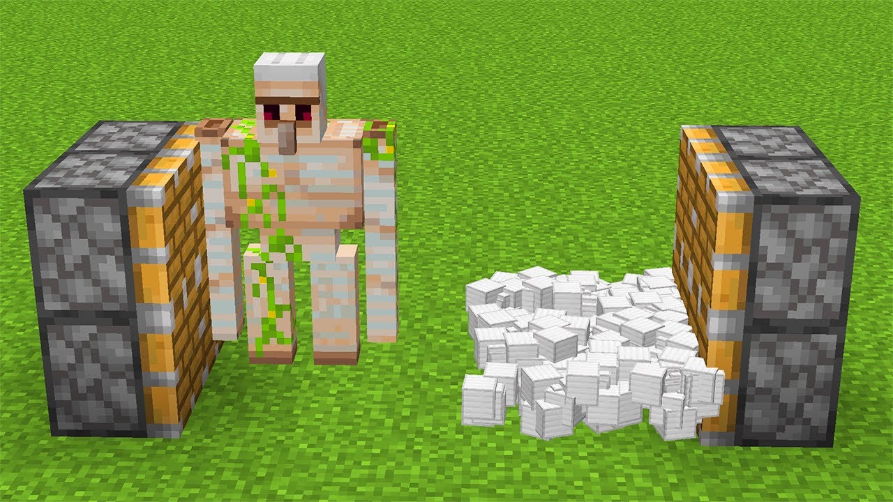 iron golem + block of iron = ??? - YouTube