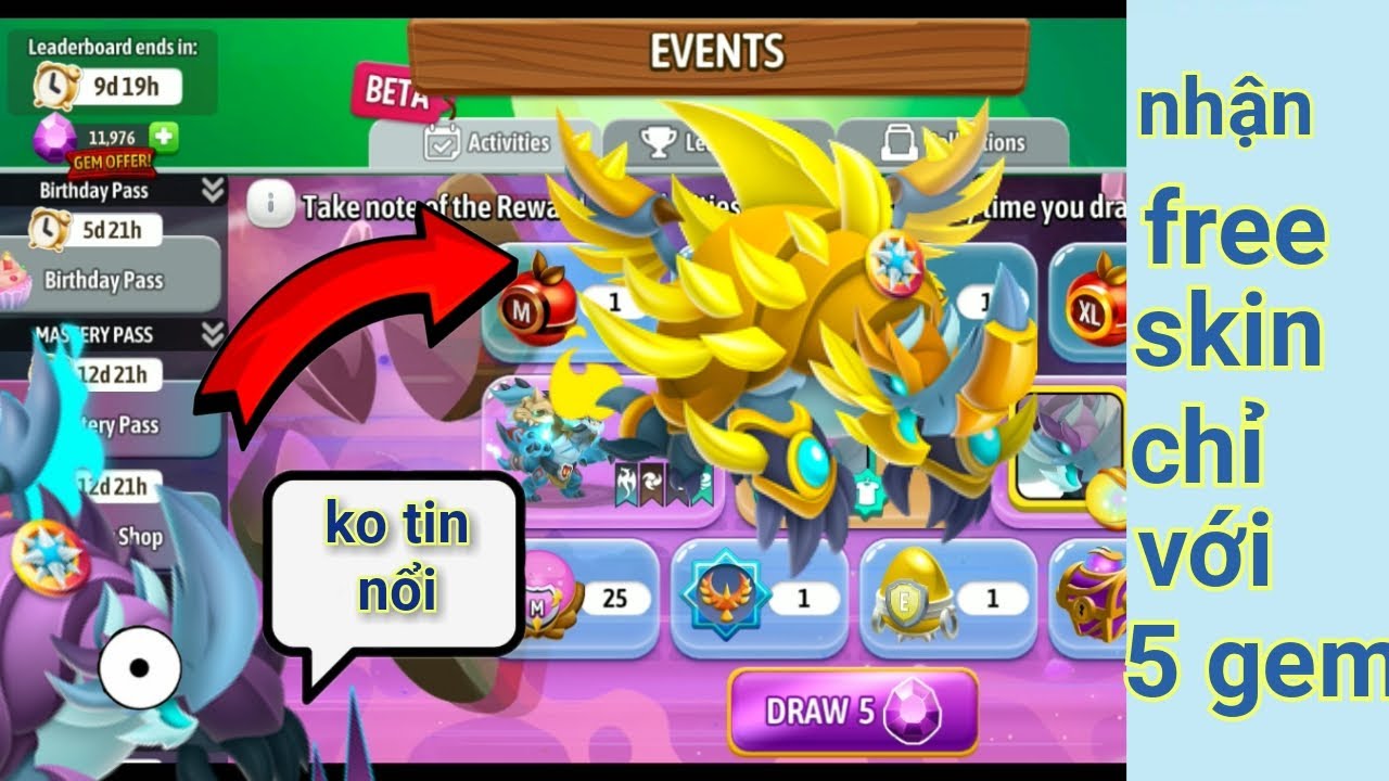 nhận free skin elite hvip high spiked rhinodillo | DRAGON CITY # ...