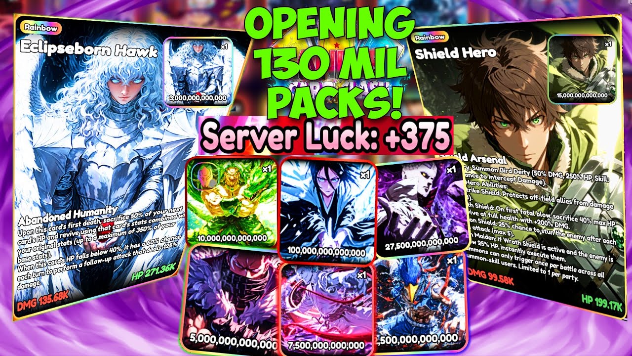 133 MILLION Packs Got Me These INSANE Trillion Cards In Anime Card ...