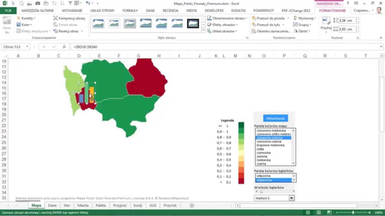 Mapa Polski Excel (odc. 29) - Jak utworzyć kartodiagram kolumnowy z ...