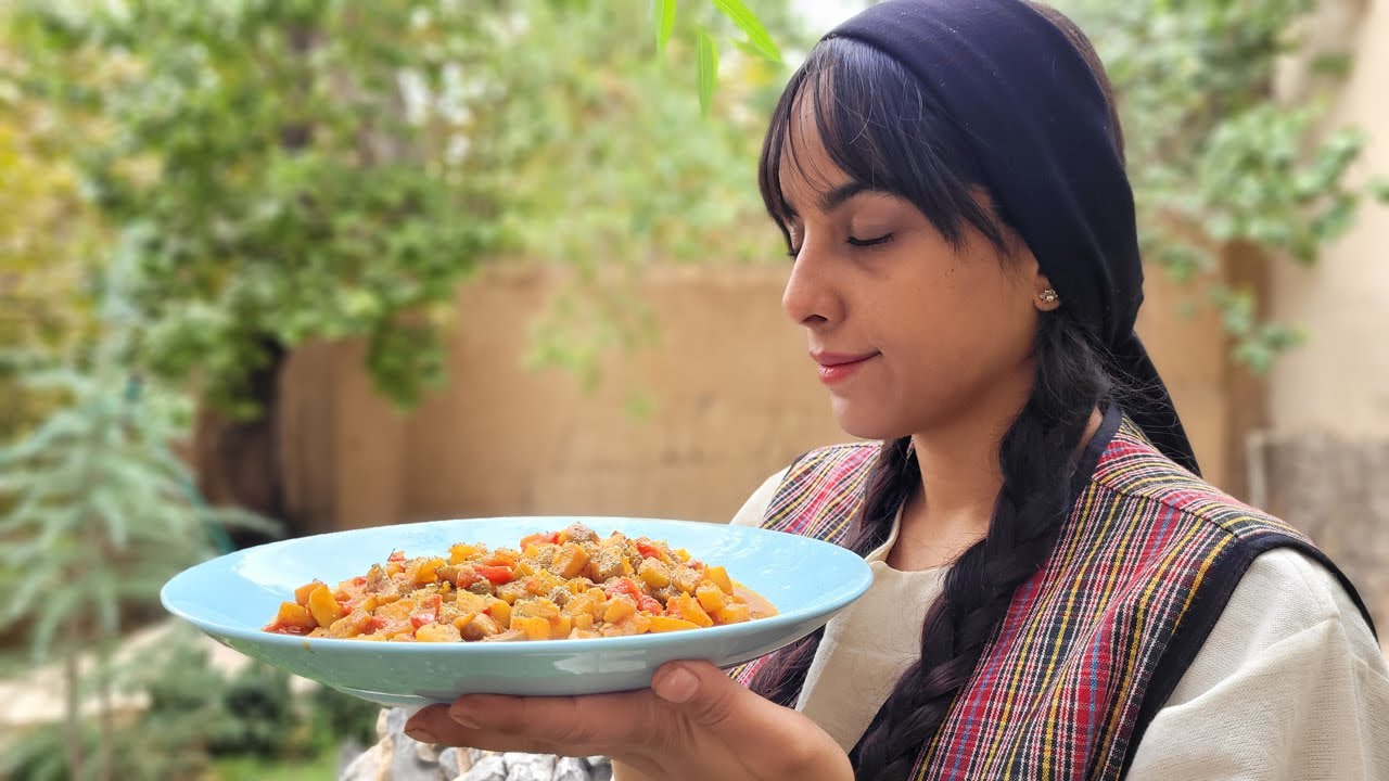 Colorful Vegetarian Persian Dish in countryside - YouTube