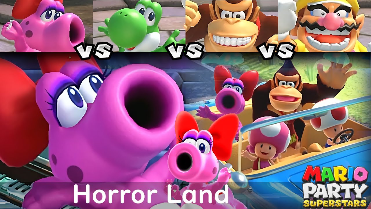 Mario Party Superstars Birdo vs Yoshi vs DK vs Wario in Horror Land ...