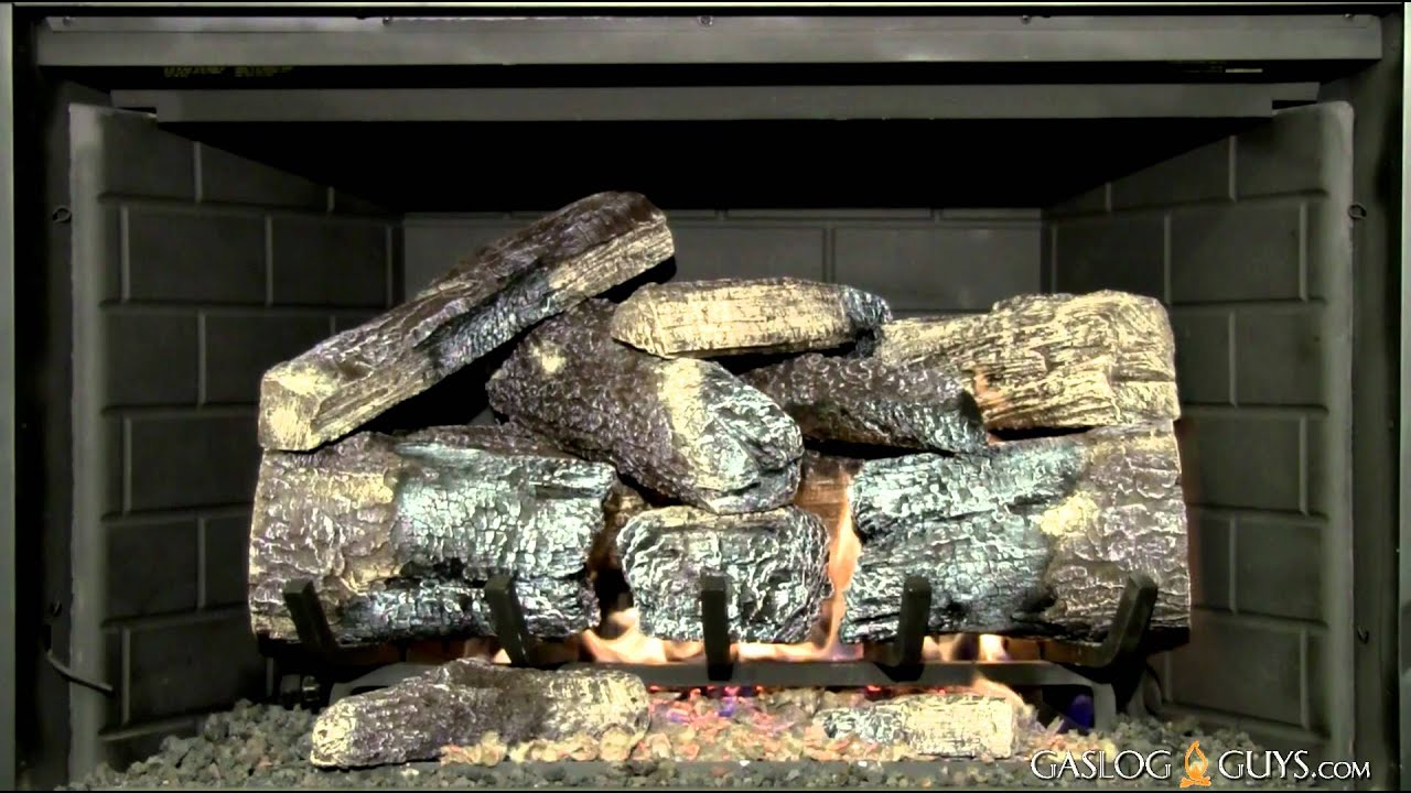 Fire Gear Wild Cherry Vented Gas Log Sets - YouTube
