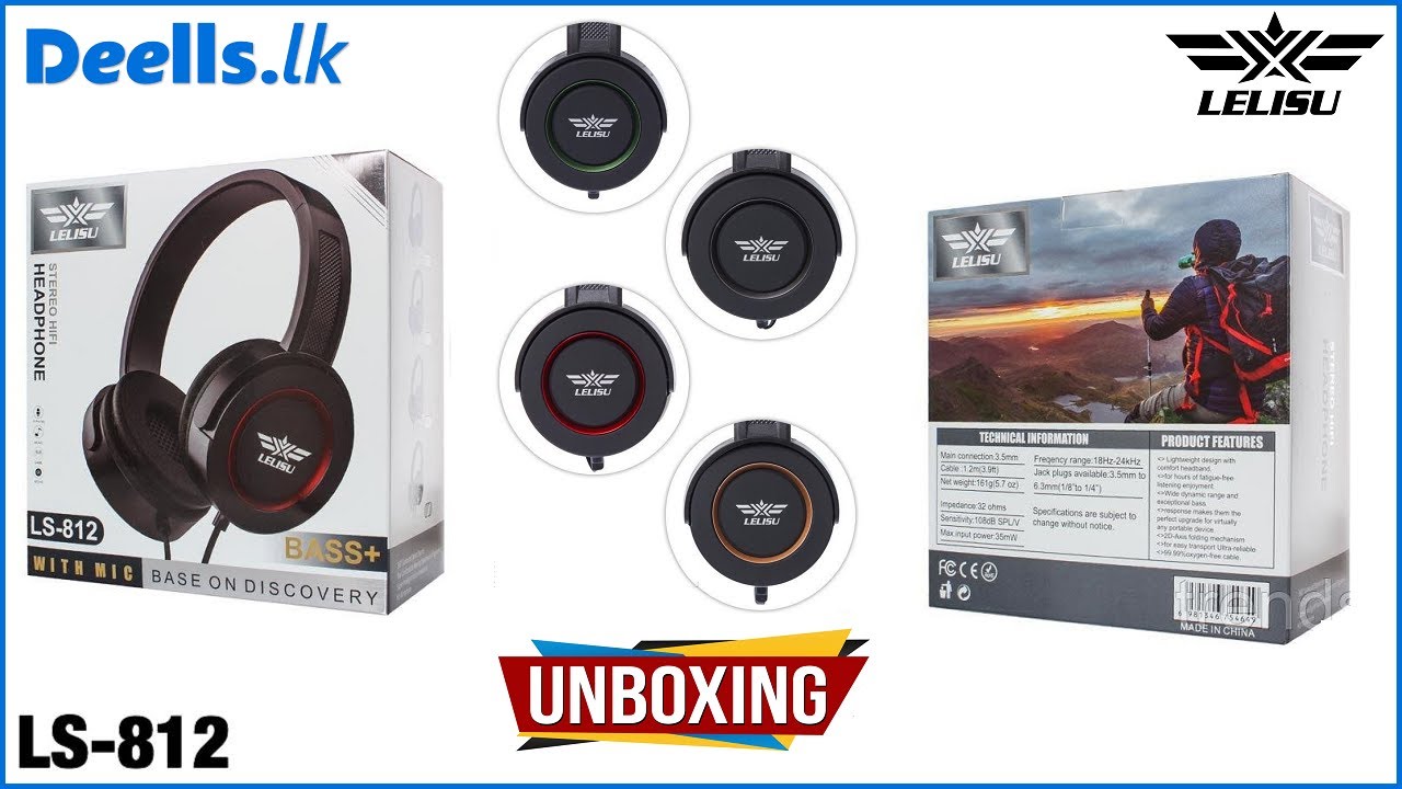 Lelisu LS-812 Headphones UNBOXING Videos - Deells.lk - YouTube