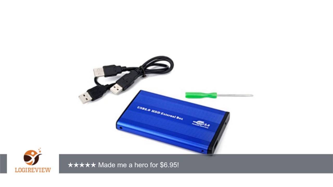 HDE USB 2.0 Aluminum External Hard Drive Enclosure Case Supports 2.5 ...
