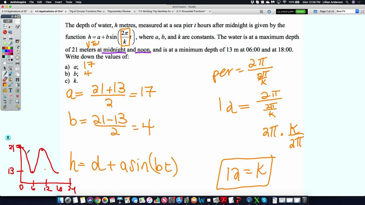 4.5 Applications of Circular Functions example - YouTube