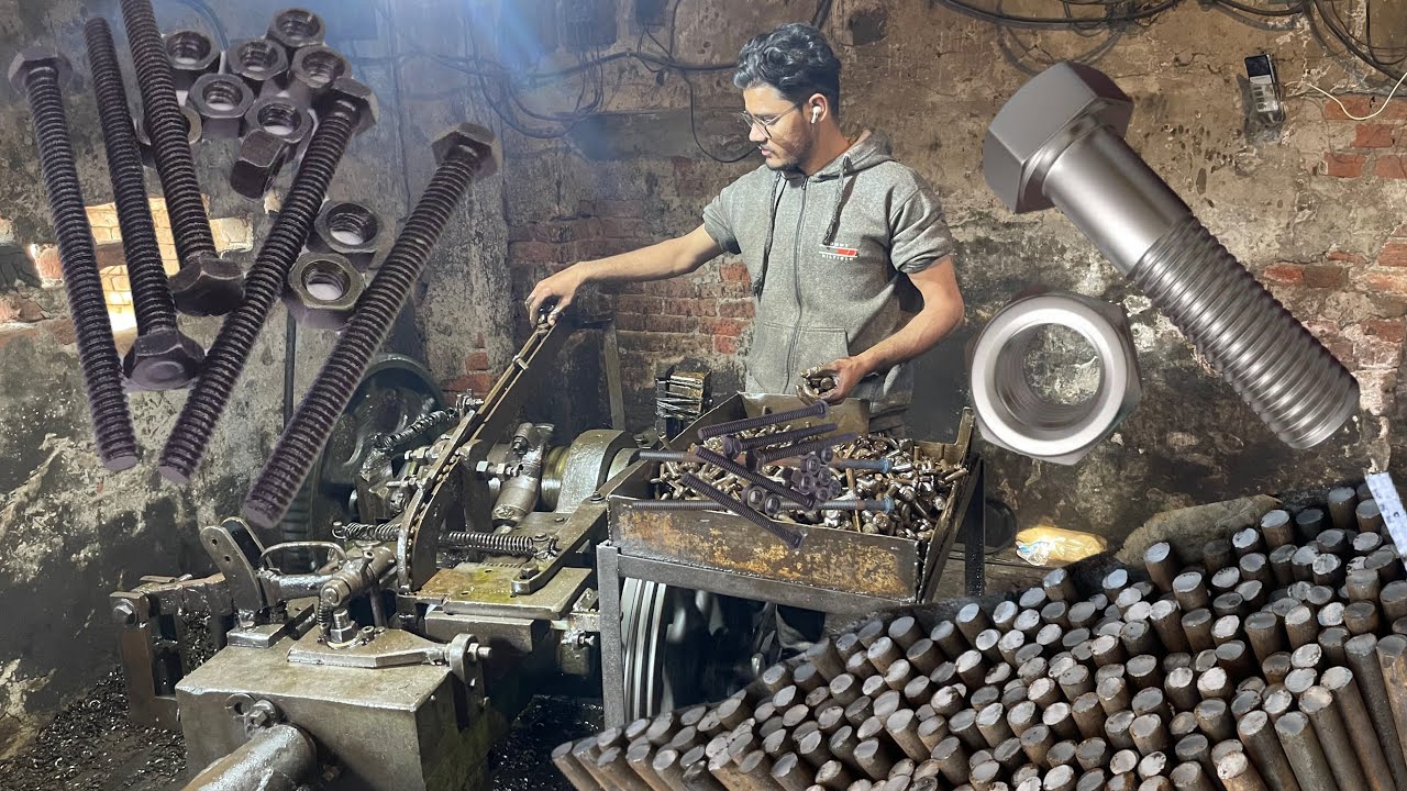 Incredibles process to make large nut bolt - YouTube