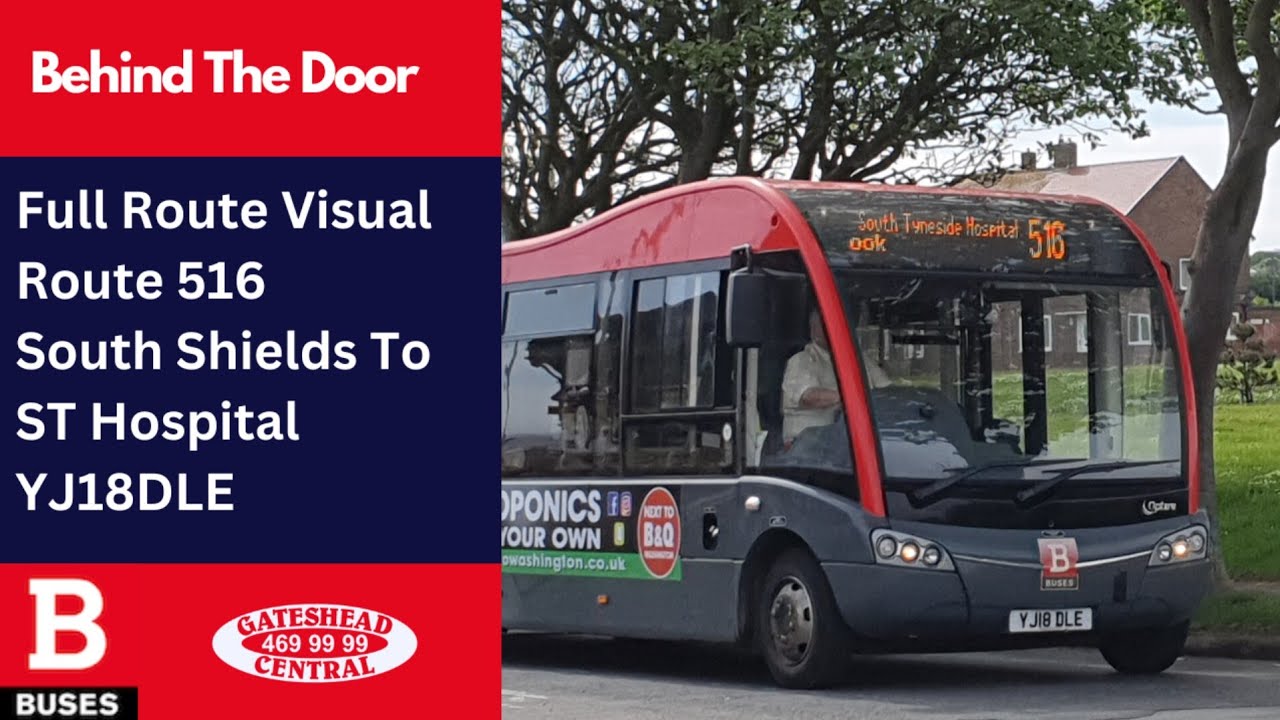 FULL ROUTE VISUAL | Nexus Bus Route 516 - South Shields to South ...