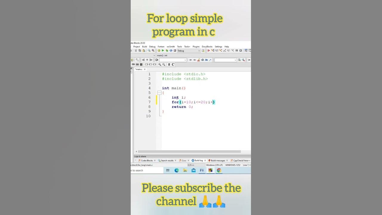 C Program Using For Loop C Language Program Code Loop C