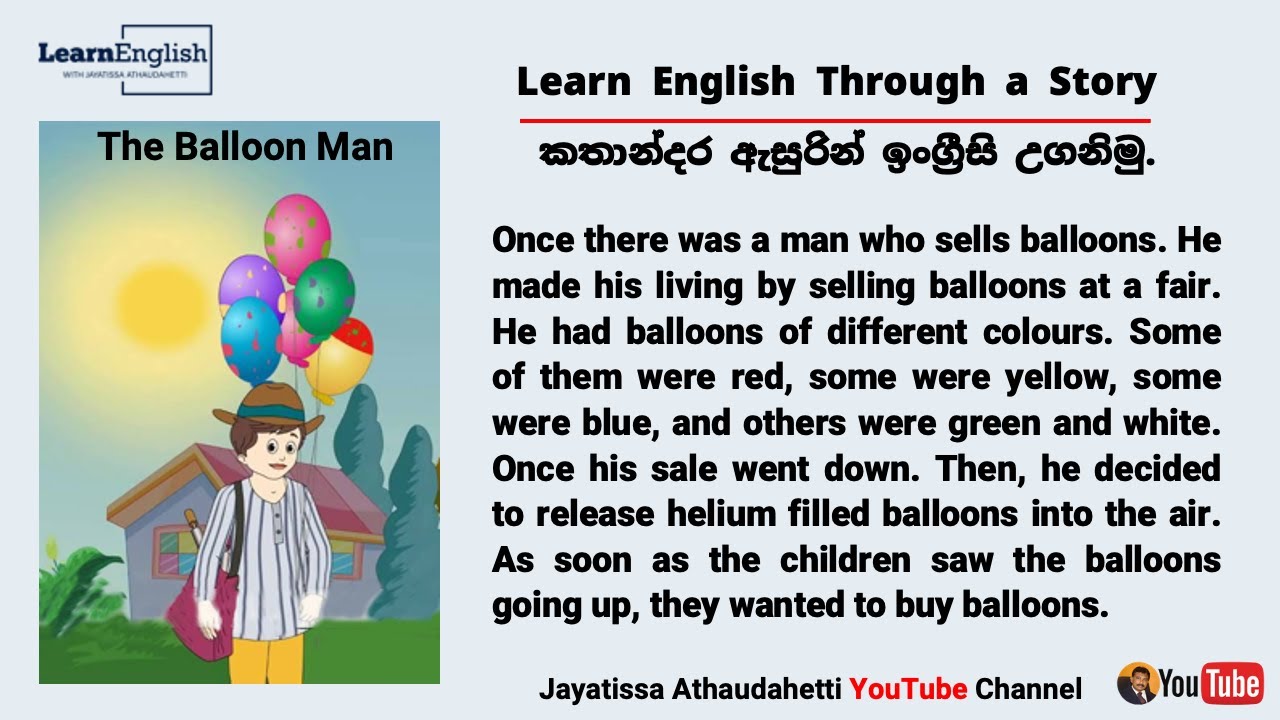 Learn English through a story. | The Balloon Man - YouTube