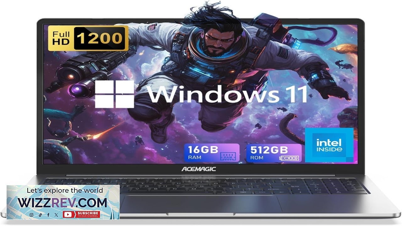 ACEMAGIC Laptop Computer 16-inch IPS with Intel N97 16GB DDR4 512GB M.2 ...