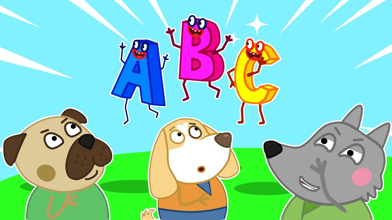 Cute Animals Puggy Learn English ABC Alphabet | Pug Family Cartoon for ...
