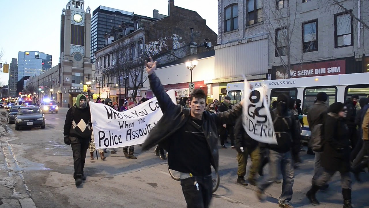 2014 Hamilton protest against police brutality - YouTube