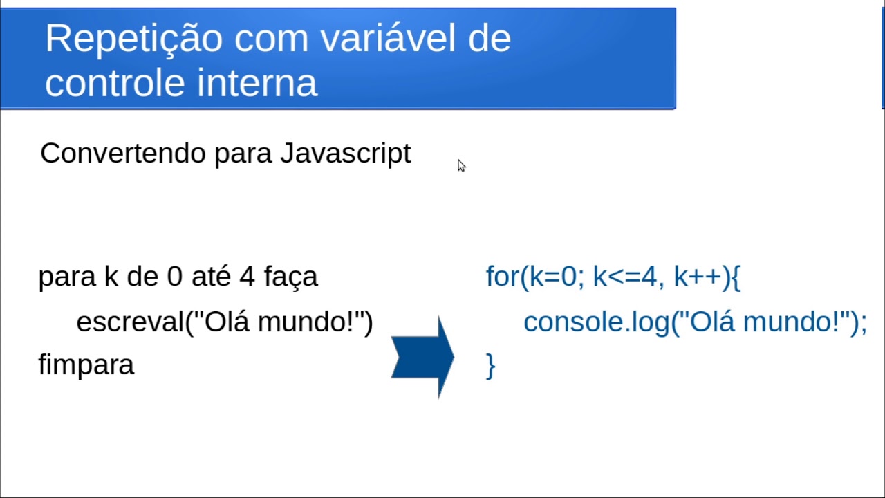Javascript - Estrutura de repetição com variável de controle interna ...
