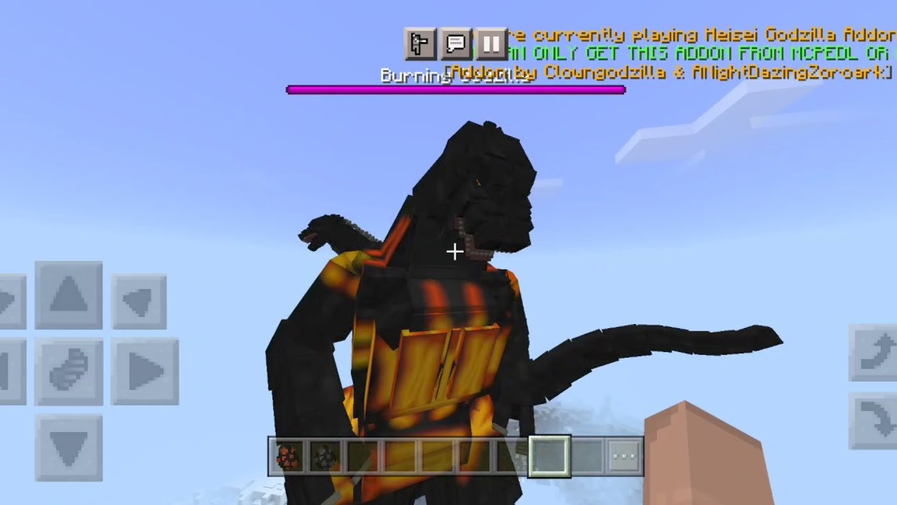 HEISEI Godzilla and Burning Godzilla ADDON in Minecraft PE - YouTube